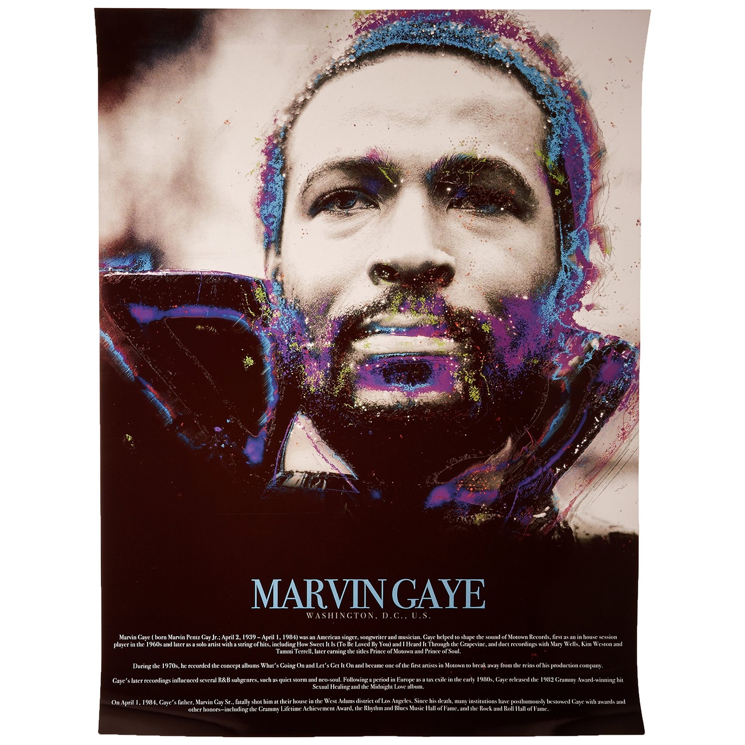 777 Tri-Seven Entertainment Marvin Gaye Poster w/Biography Music Singer ...
