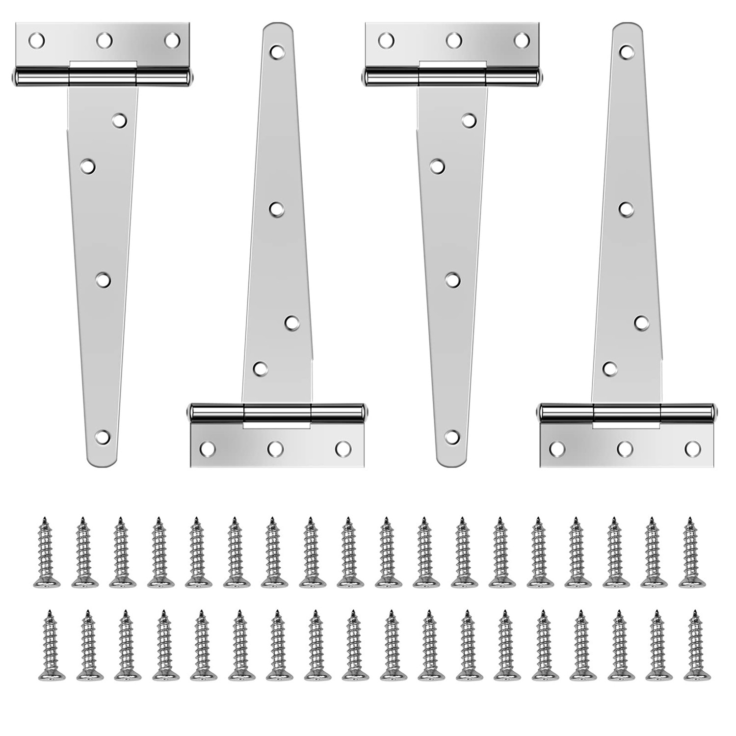 Chstarina 4 Pieces 150 mm T-Hinge Heavy Duty Triangle Hinges Door ...