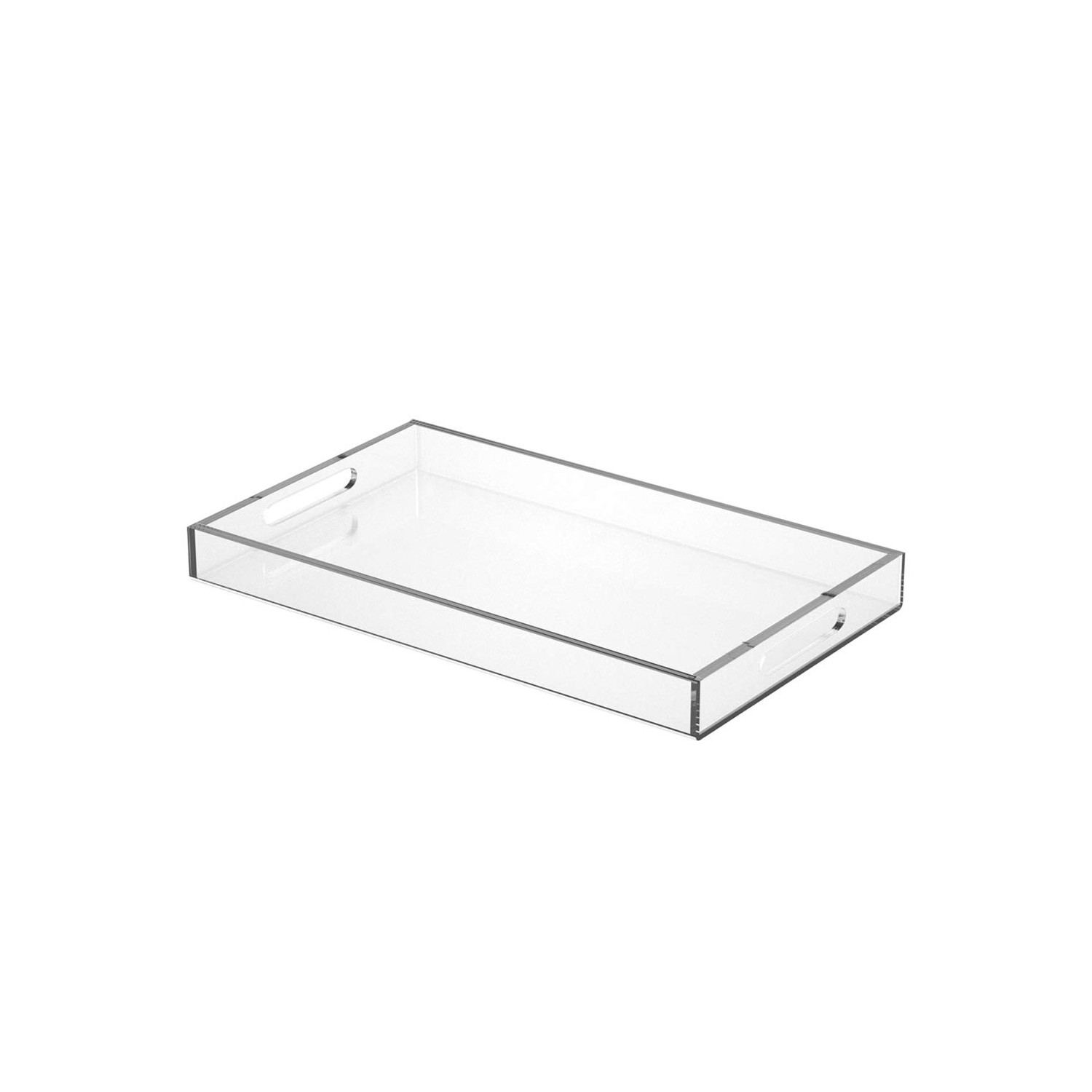 NIUBEE Acrylic Serving Tray 12x20 Inches -Spill Proof- Clear Decorative ...