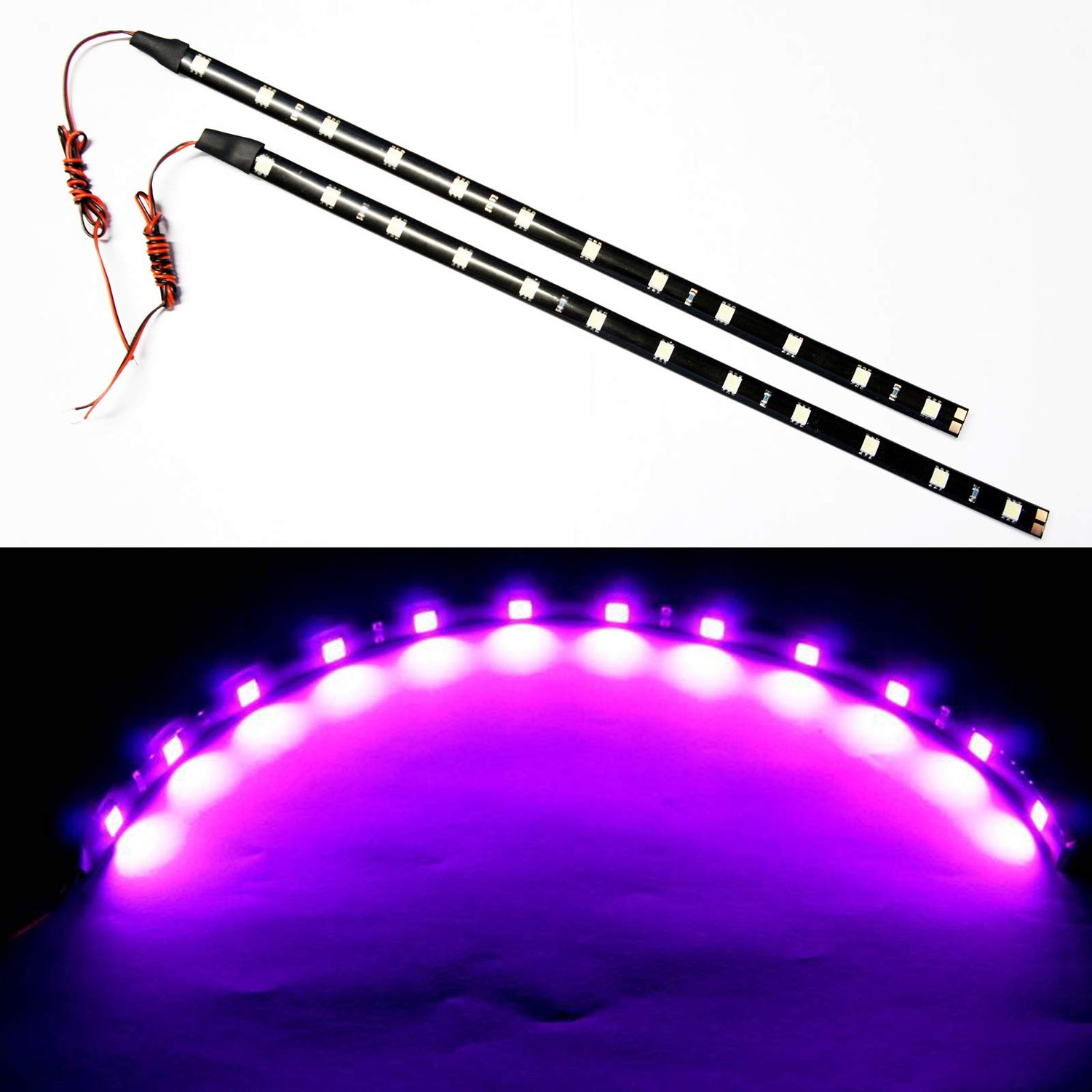 SOCAL-LED LIGHTING 2x 30cm 12" Tiras LED flexibles moradas Alta ...