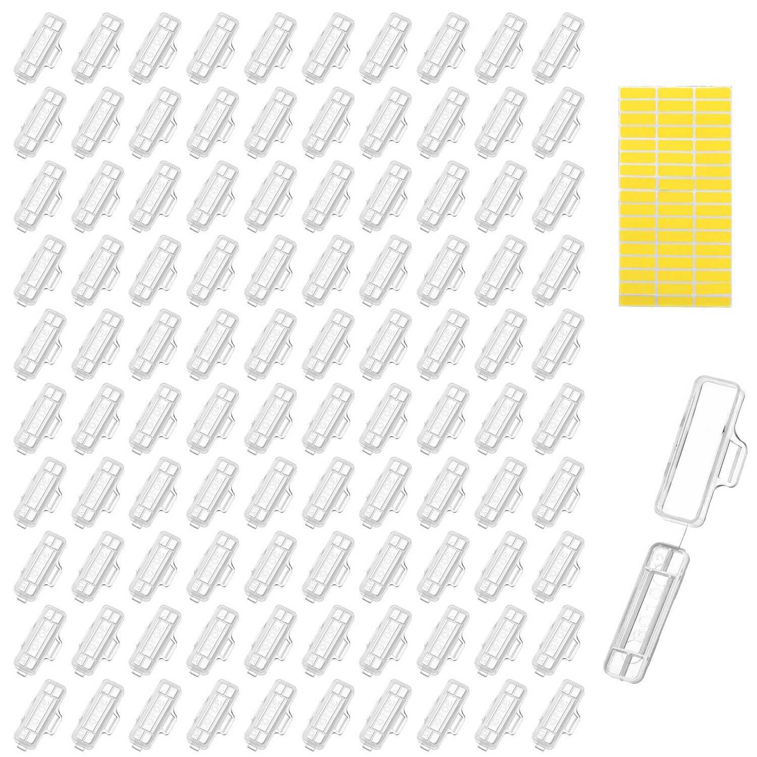 AOZUO Pack of 100 Transparent Cable Labelling with Label Paper, Cable ...