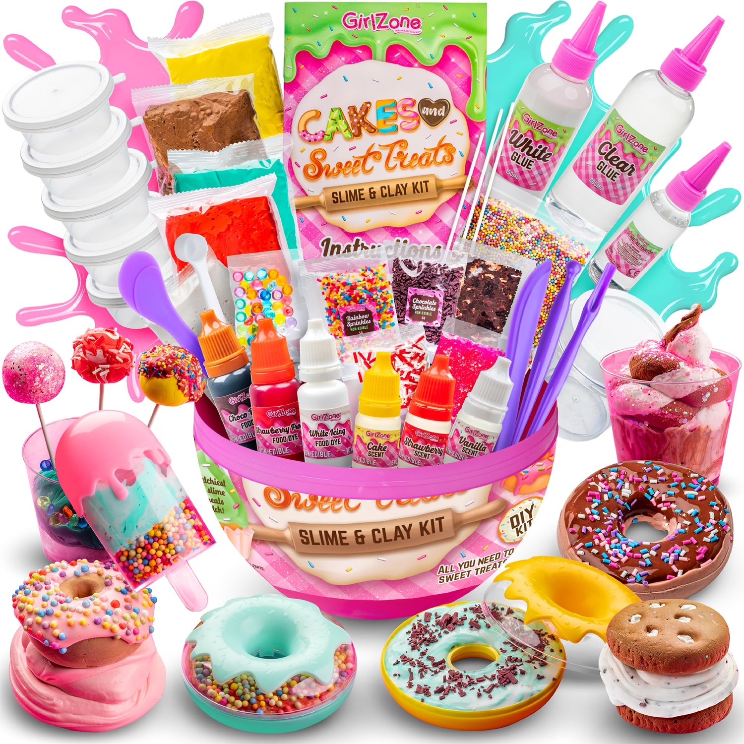 GirlZone Cakes & Sweet Treats Slime Egg and Clay Kit – DIY Scented ...