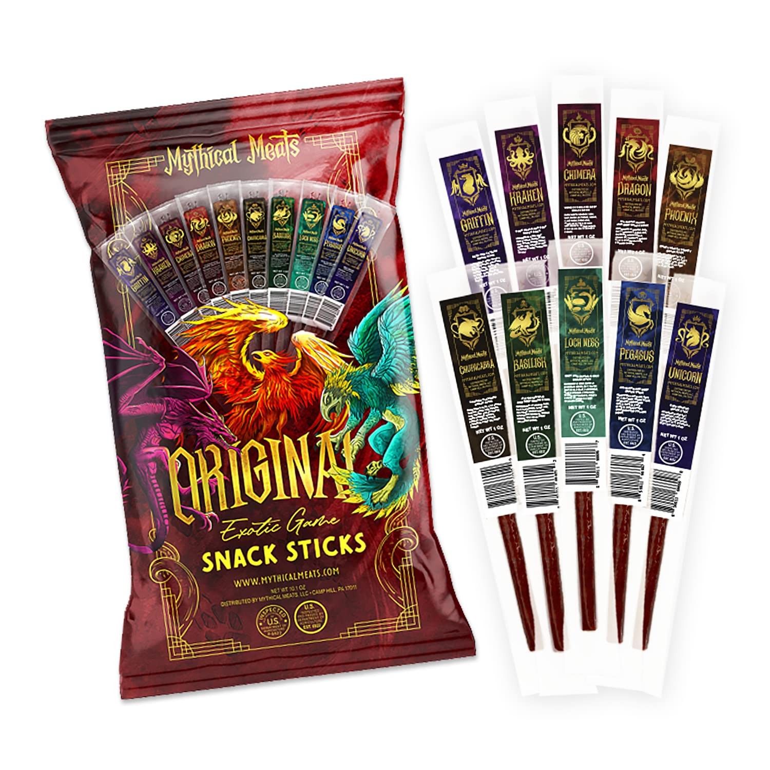 Mythical Meats Original Exotic Flavor Sampler Pack – 10 Exotic Game and ...