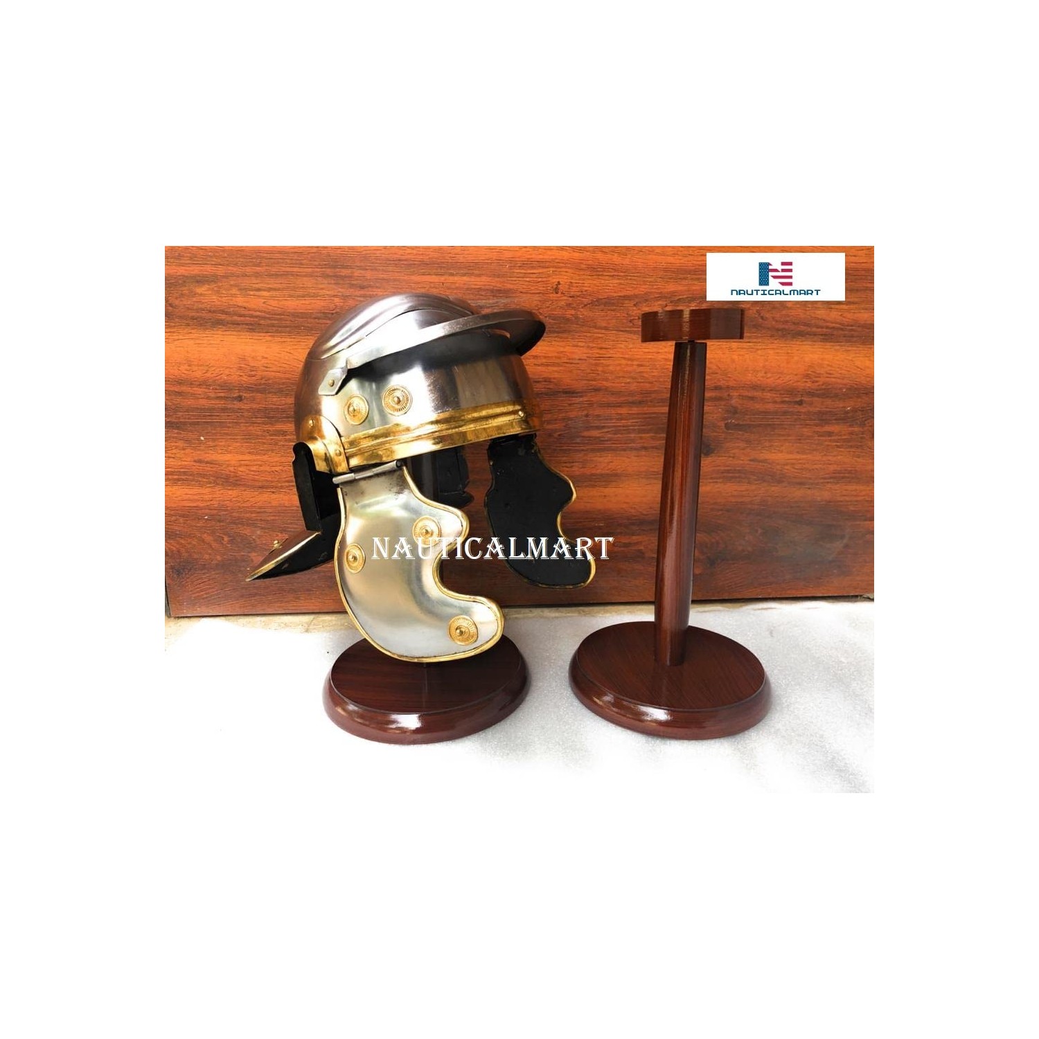 NauticalMart Medieval Wooden Stand for Helmets Display Stand - Viking ...