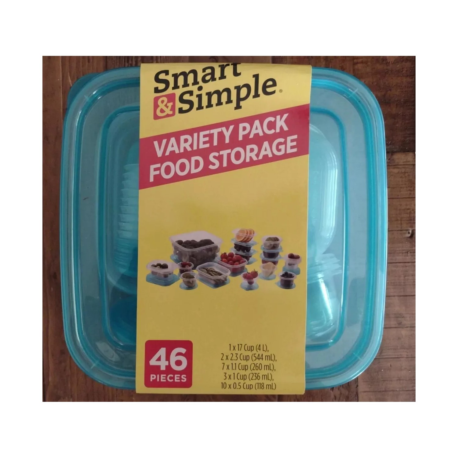 Smart & Simple 46 Piece Variety Pack Food Storage Containers with Blue ...