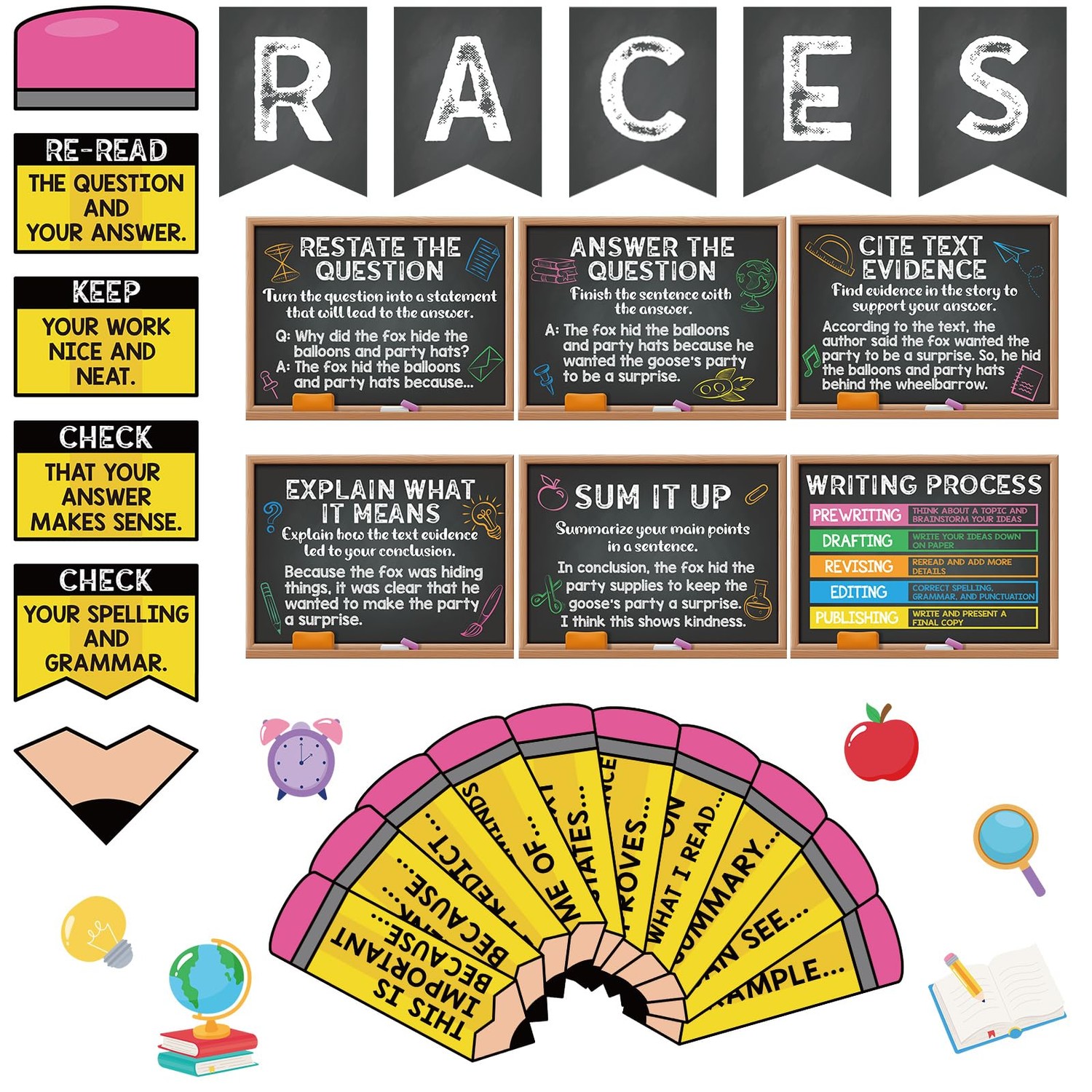 Pasimy Races Writing Strategy Bulletin Board Set Writing Process ...