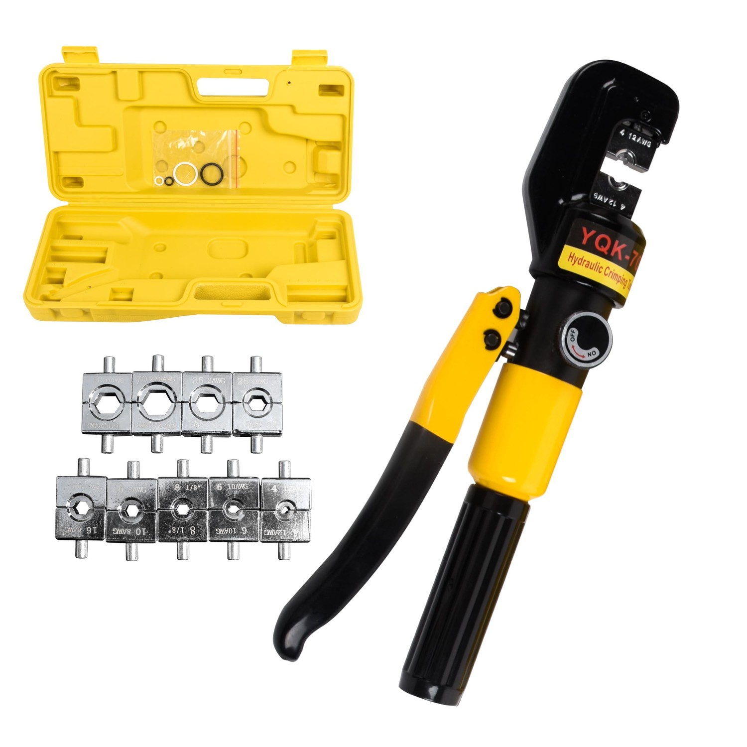 Doppy Hydraulic Crimping Hand Tool 16 Ton 9 AWG to 600 MCM Wire ...