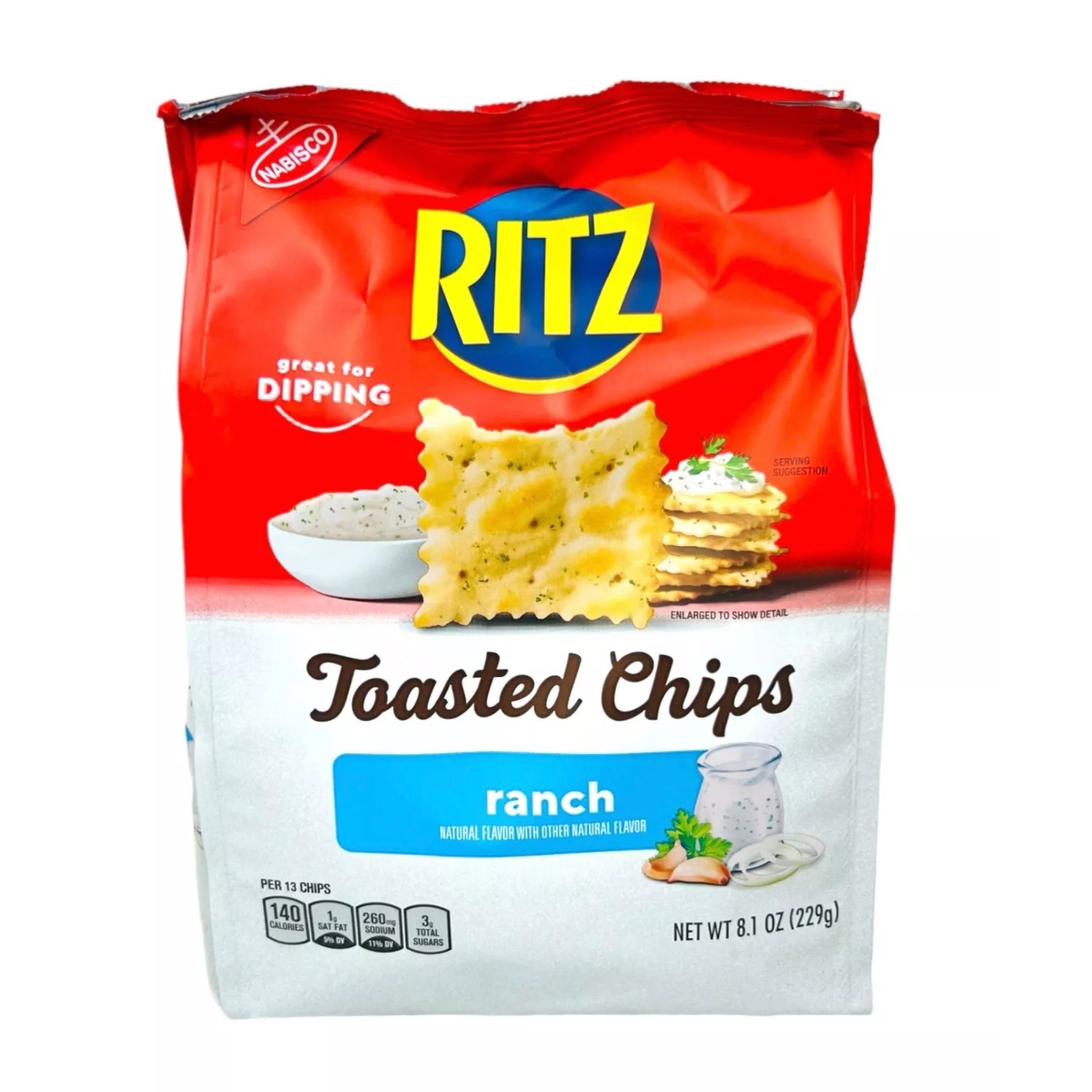 Nabisco Ritz Toasted Ranch Flavored Oven Baked Chips 8.1 oz - ibspot.com