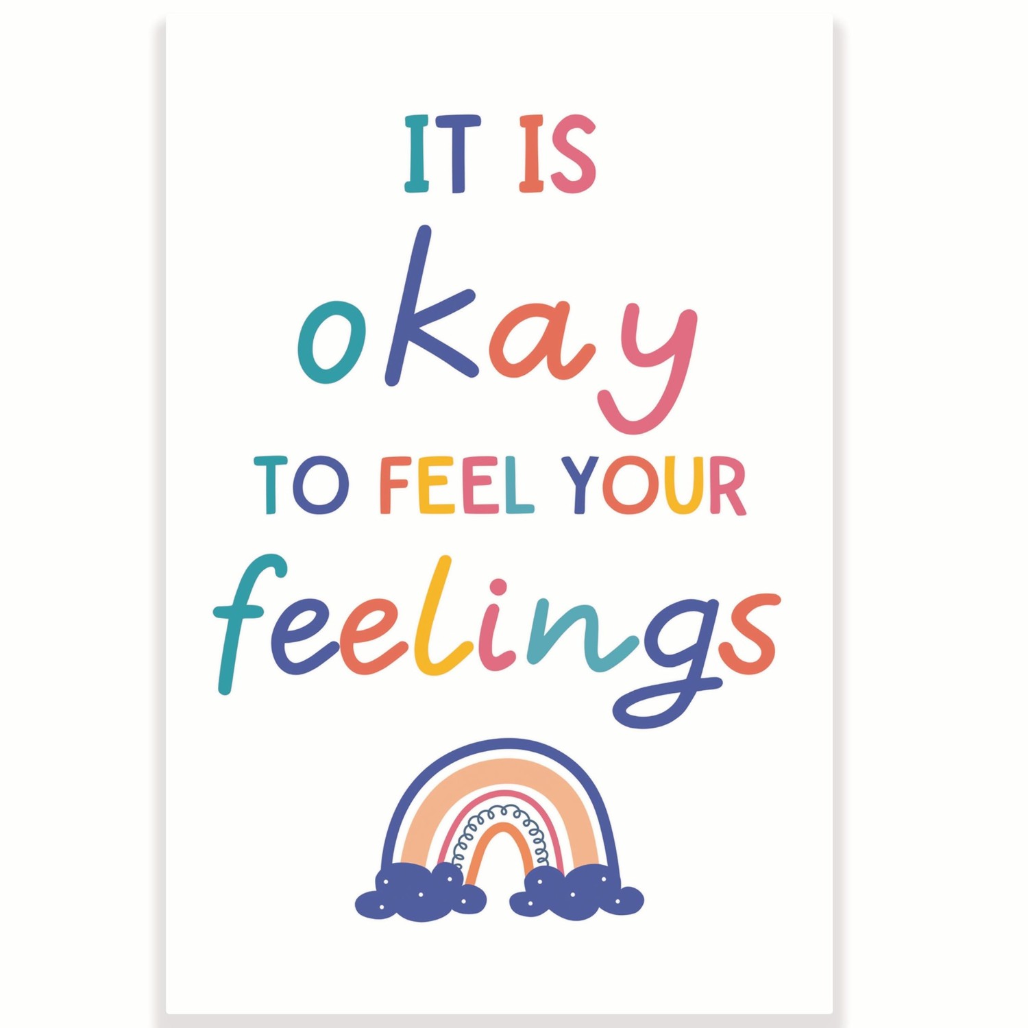 It Is Okay To Feel Feelings Classroom Poster - Positive Emotional ...