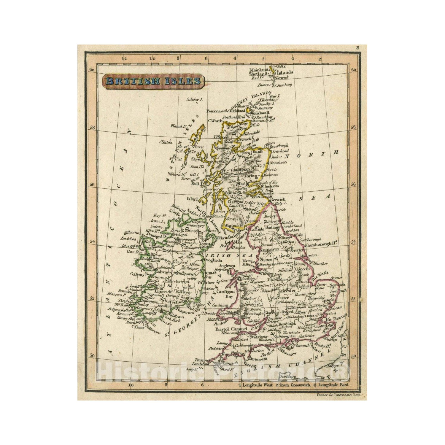 Historic Wall Map : British Isles, 1830 Atlas - Vintage Wall Art - 36in ...