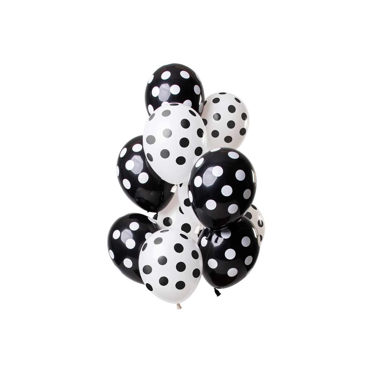 Folat 68844 Balloons Polka Dot Pattern Black and White 30 cm Pack of 12 ...