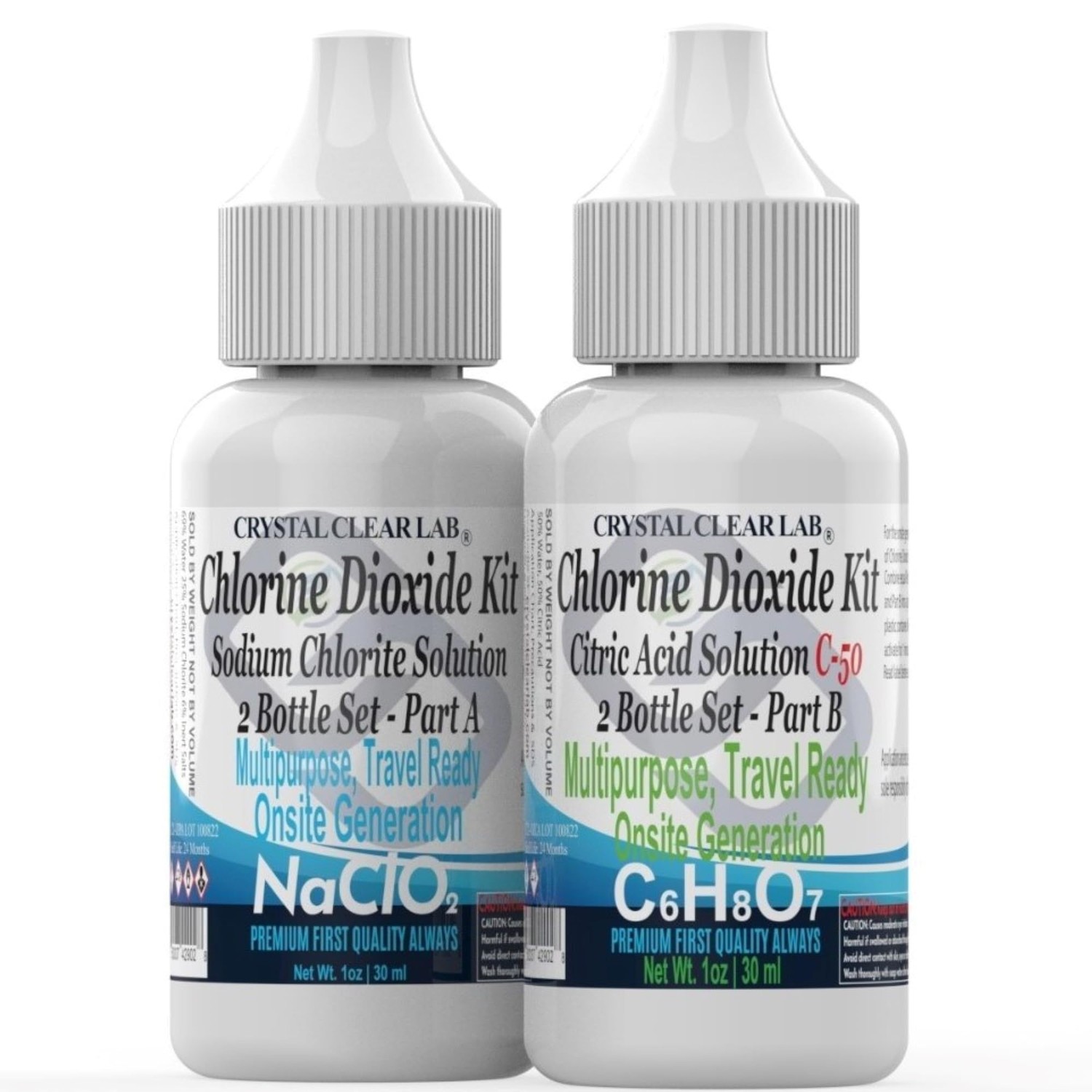 Crystal Clear Lab Chlorine Dioxide - 2 Oz Citric Acid Solution in ...
