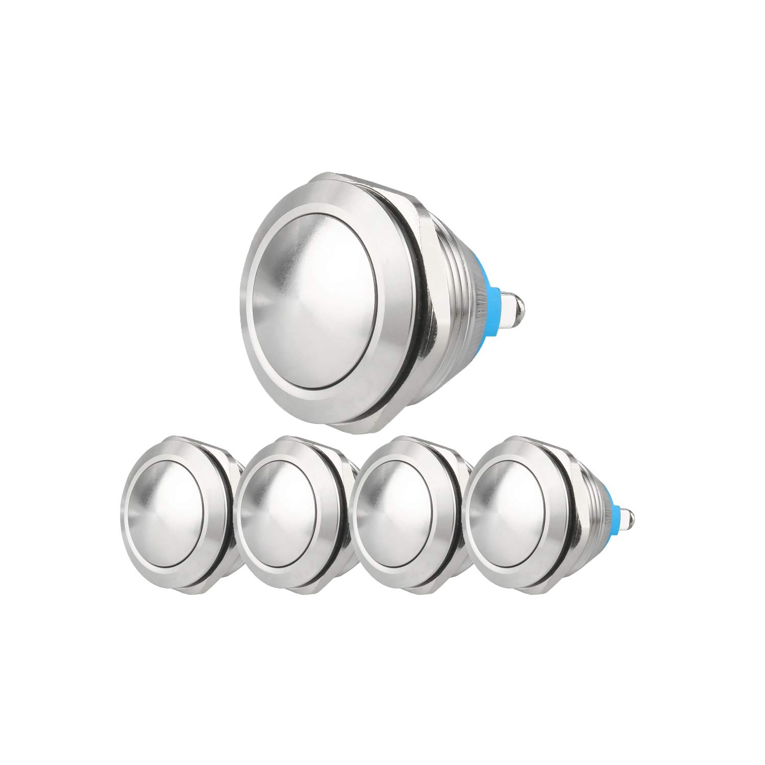 Larcele 22mm Push Button Switch Waterproof Momentary Metal DIY Switch ...