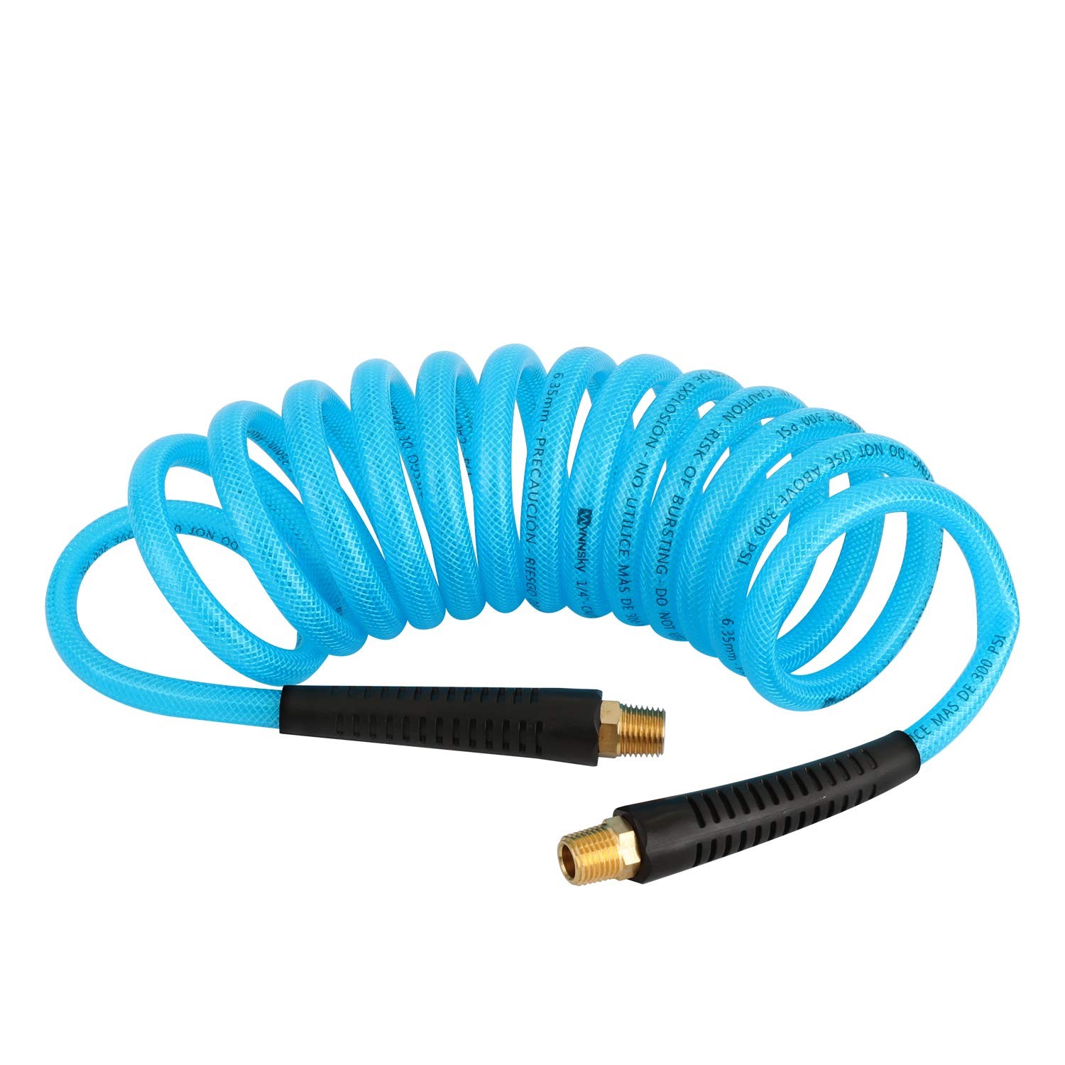 WYNNsky 1/4''×10ft Recoil PU Air Hose, Air Compressor Hose with Swivel ...