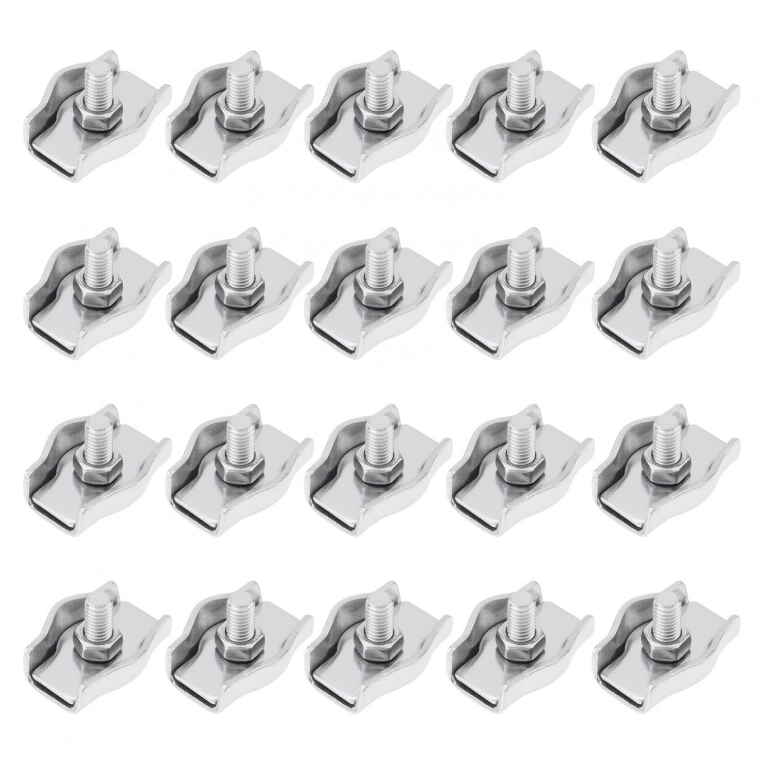 Smgda 20pcs Wire Clips M3/M4/M5/M6 304 Stainless Steel Wire Rope Clips ...