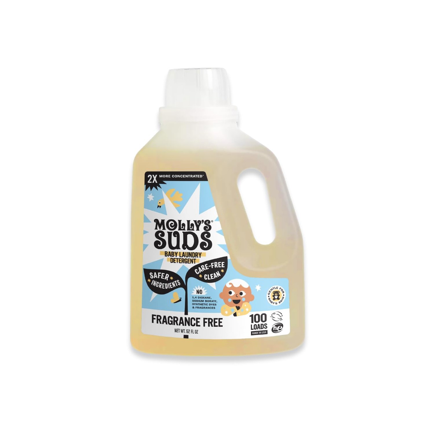 Molly's Suds Baby Liquid Laundry Detergent | Removes Formula, Poop ...
