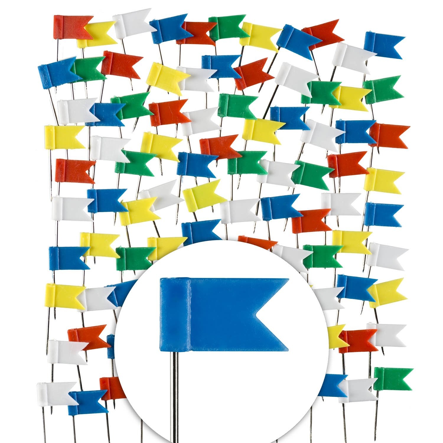 Pack of 100 Marking Flags in XXL Pack; Marking Flags in 5 Colours for ...