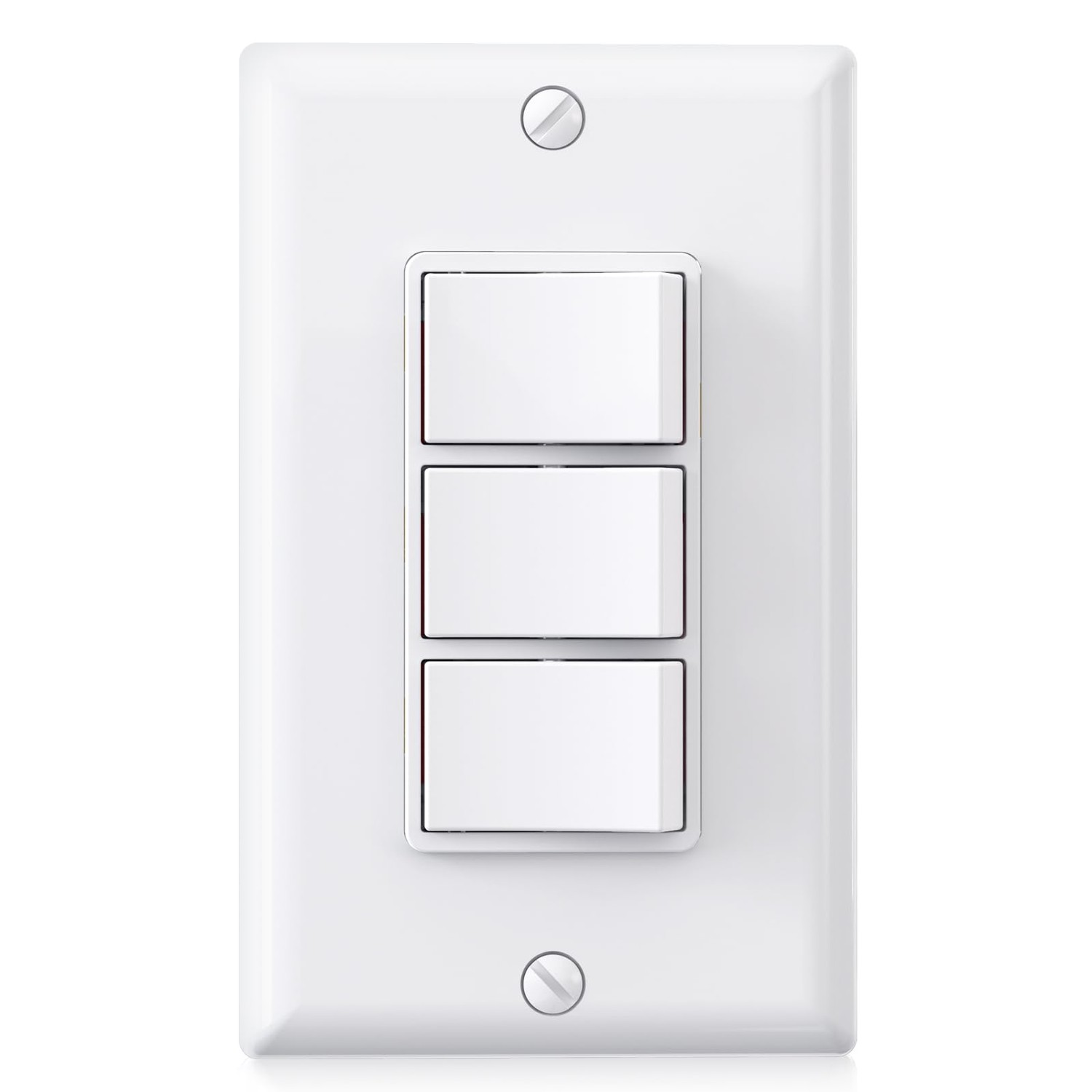 AIDA Single Pole Triple Paddle Rocker Decorator Light Switch, 15 Amp ...
