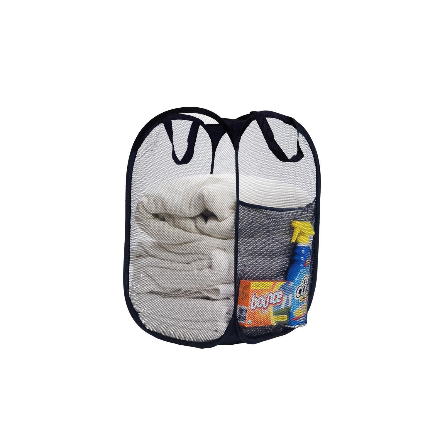 Folding Pop-up Portable Mesh Laundry Hamper With Handle, Space Saver ...