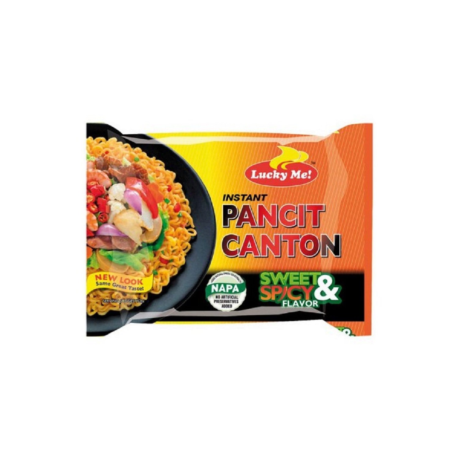 Lucky Me Pancit Canton Sweet and Spicy Flavor, Instant Chow Mein, 20 ...
