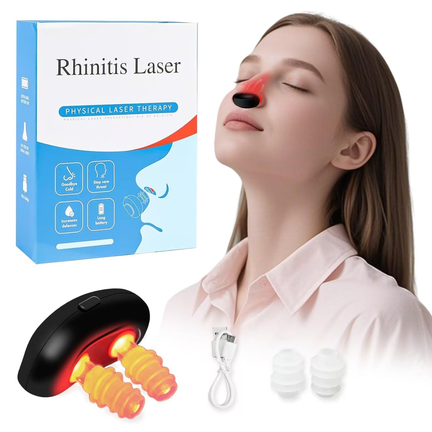 Red Light Nasal Therapy Device, Infrared Rhinitis Device, Nose Soothing ...