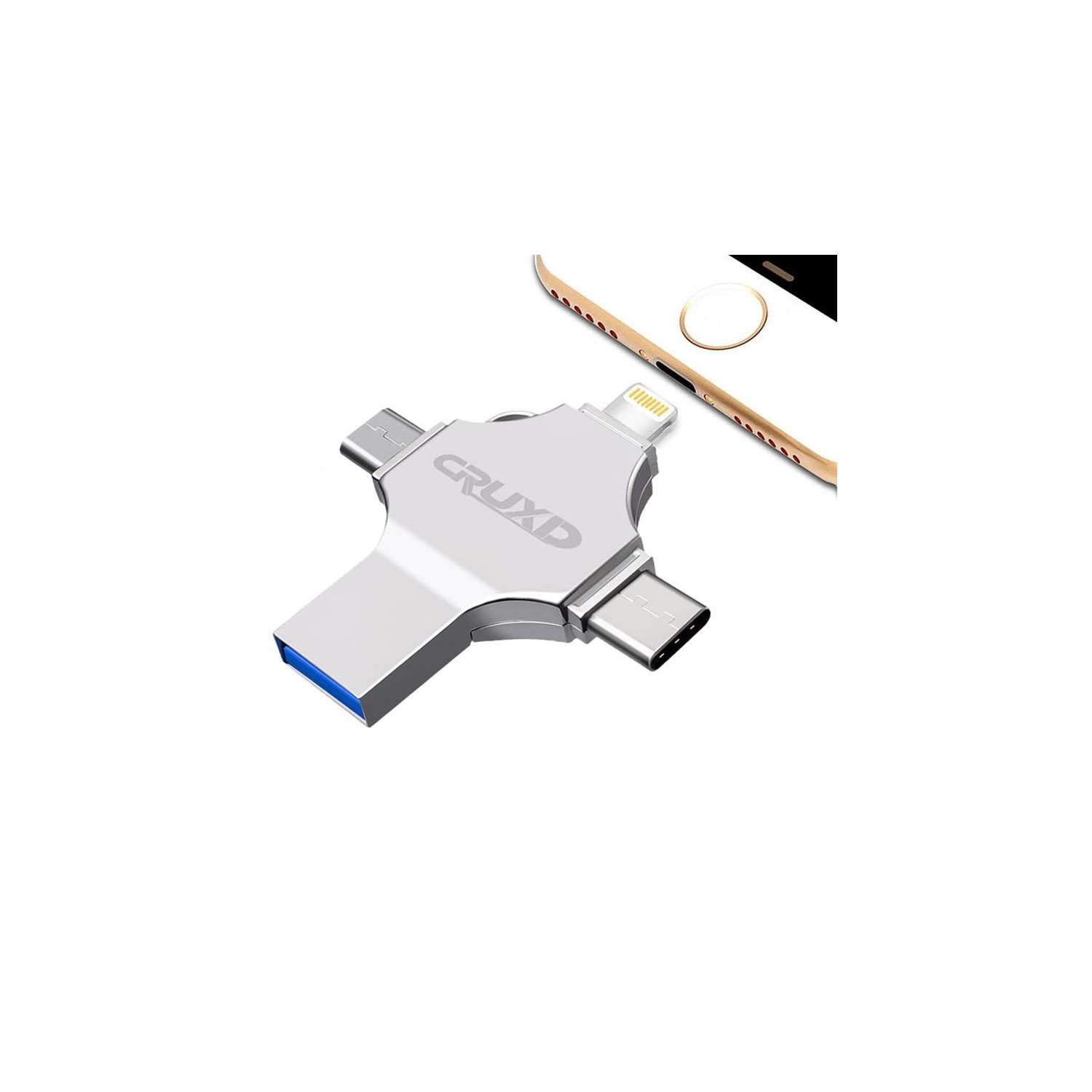 CRUXD 4 in 1 OTG USB Flash Drive CrossShape Memory Photo Stick Portable ...