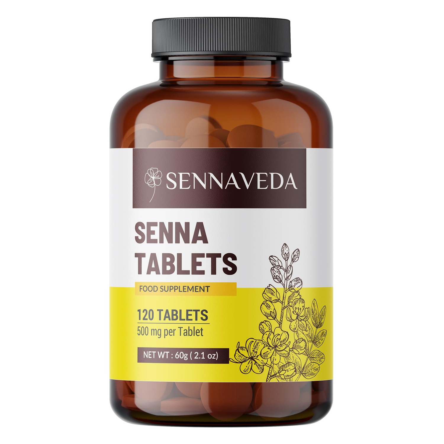 Sennaveda Senna Tablets 120 nos, Made with Senna Leaf Powder, Laxatives ...
