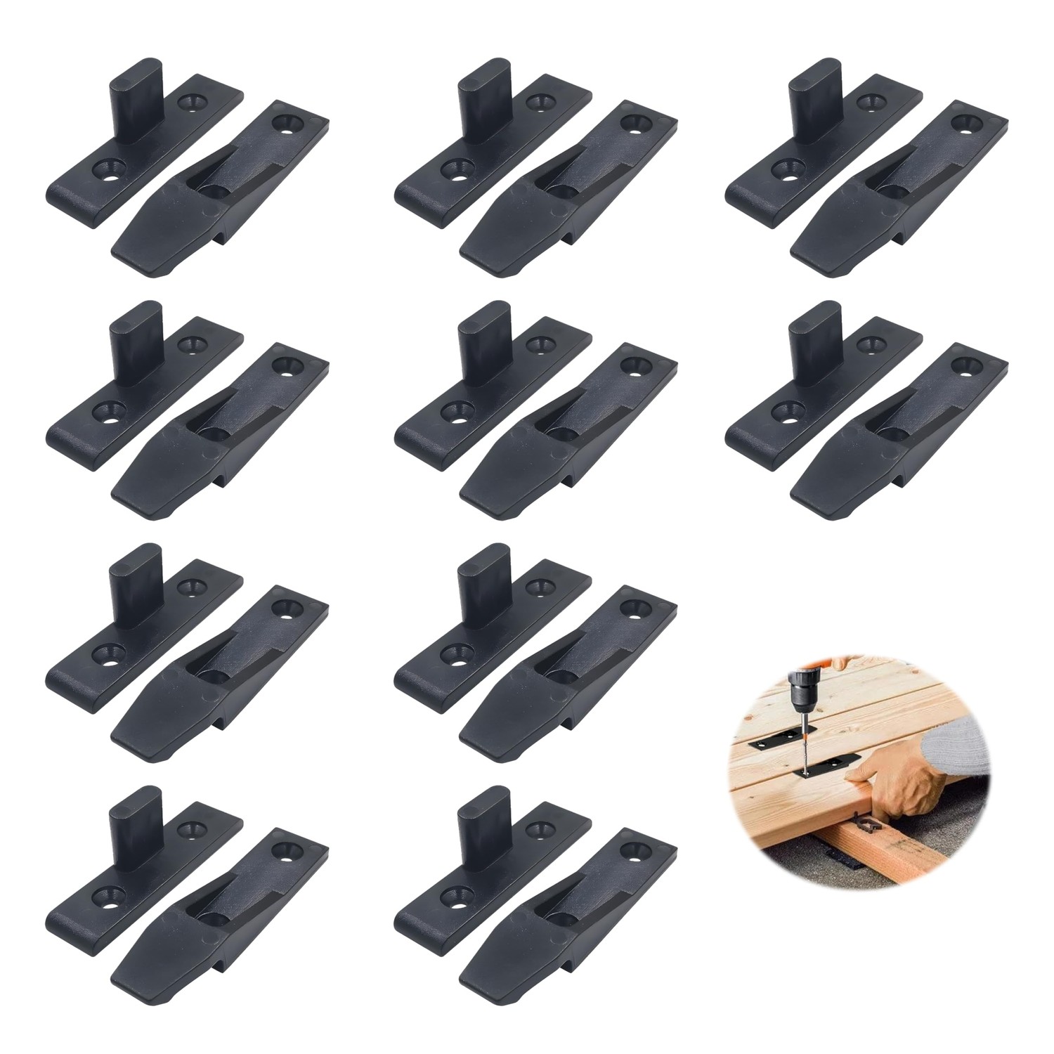 10 Pairs Push in Plinth Fasteners Fittings, Press Fit Panel Clips Quick ...