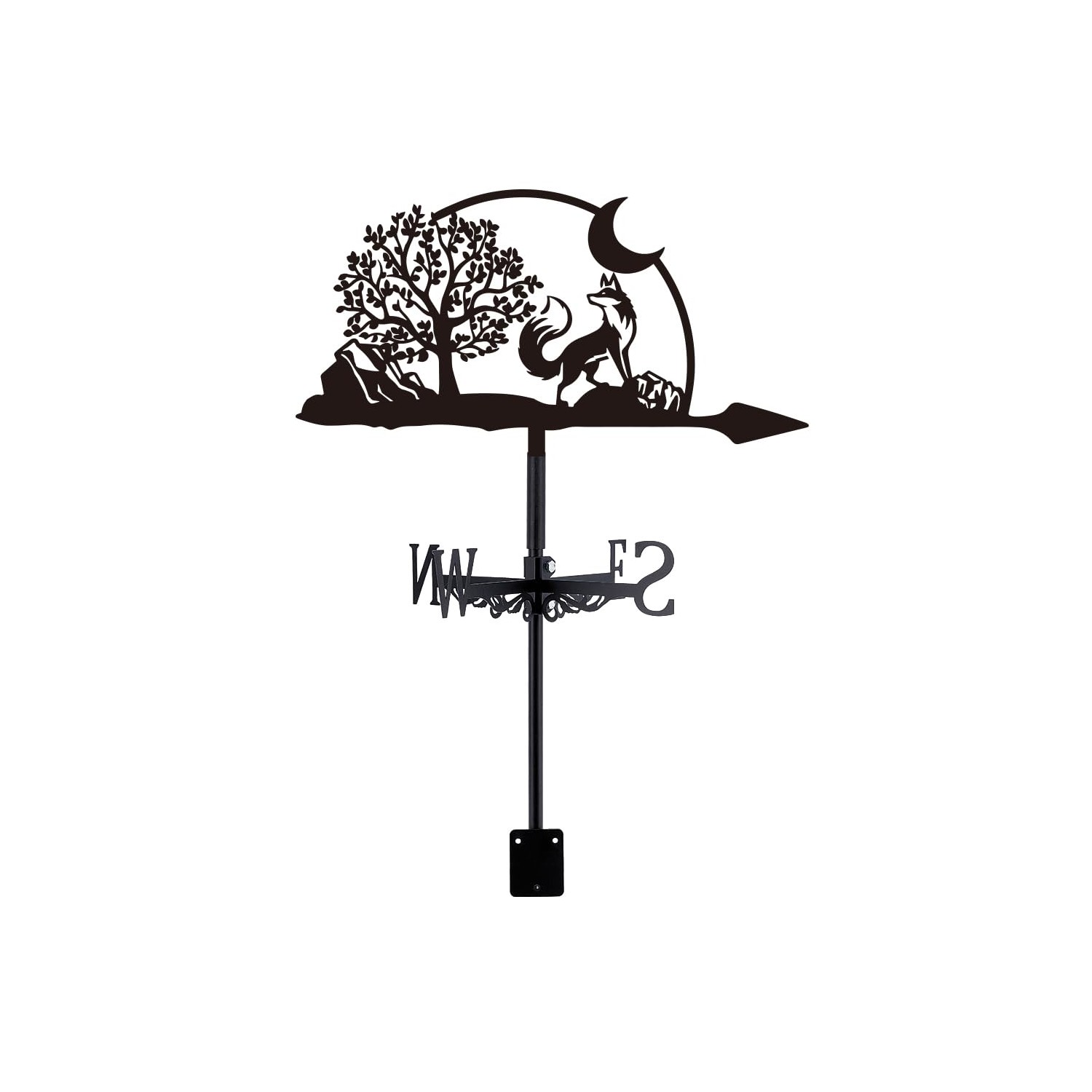 SUPERDANT Weathercock with Fox and Moon for Roof, Metal Weather Vane ...