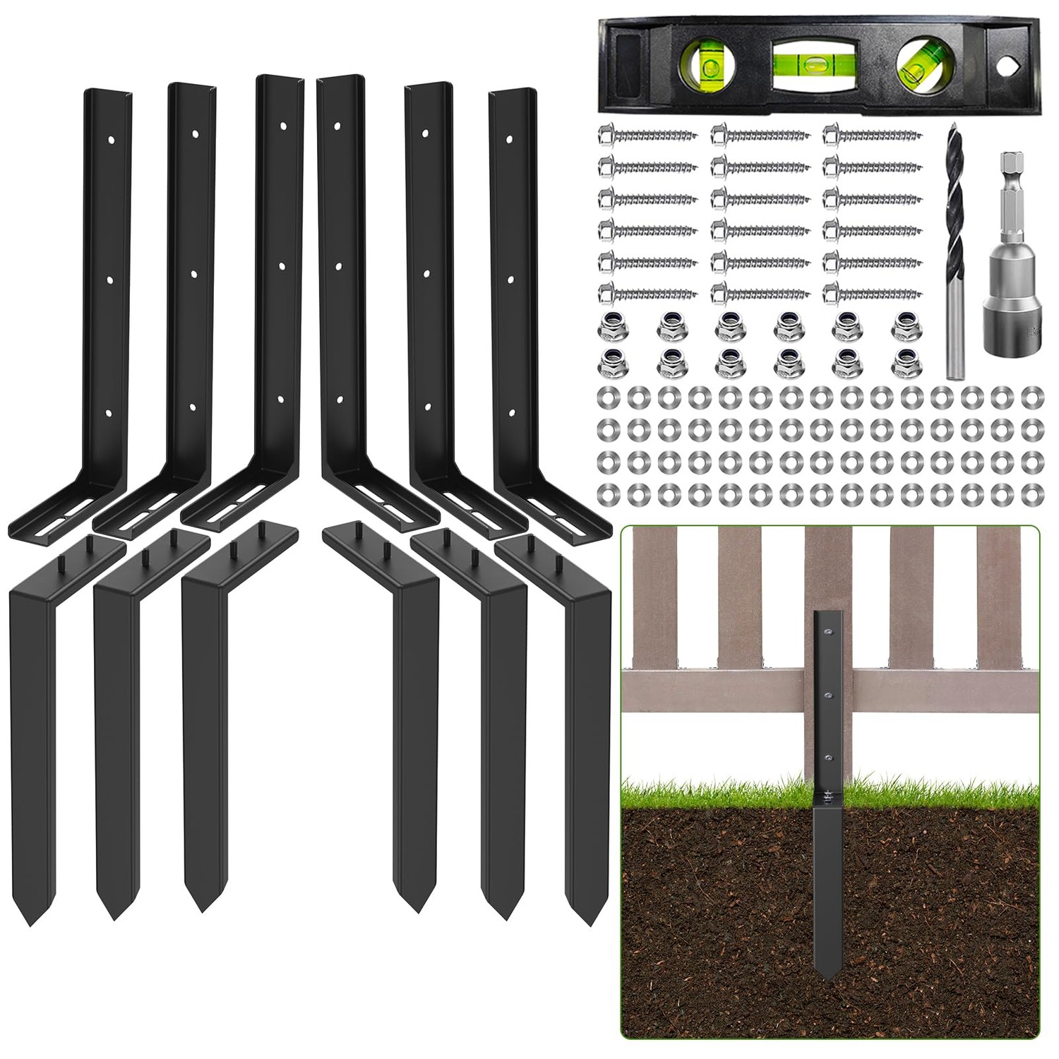Goyappin Fence Post Repair Kit for Rotten/Leaning Posts,Heavy Duty ...