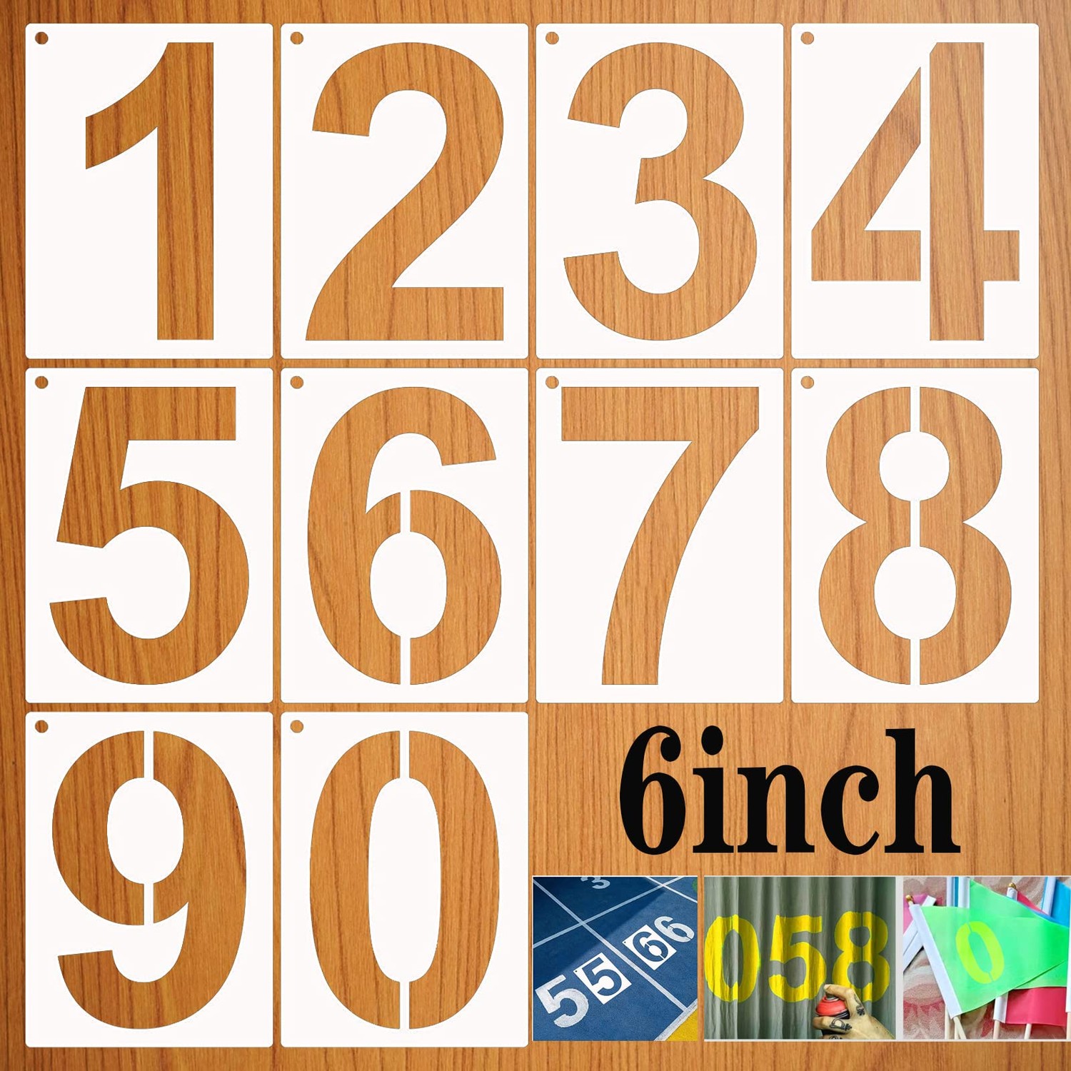 LYPER 8Inch 0 to 9 Large Number Stencils Set, 10Pcs Reusable Curb ...