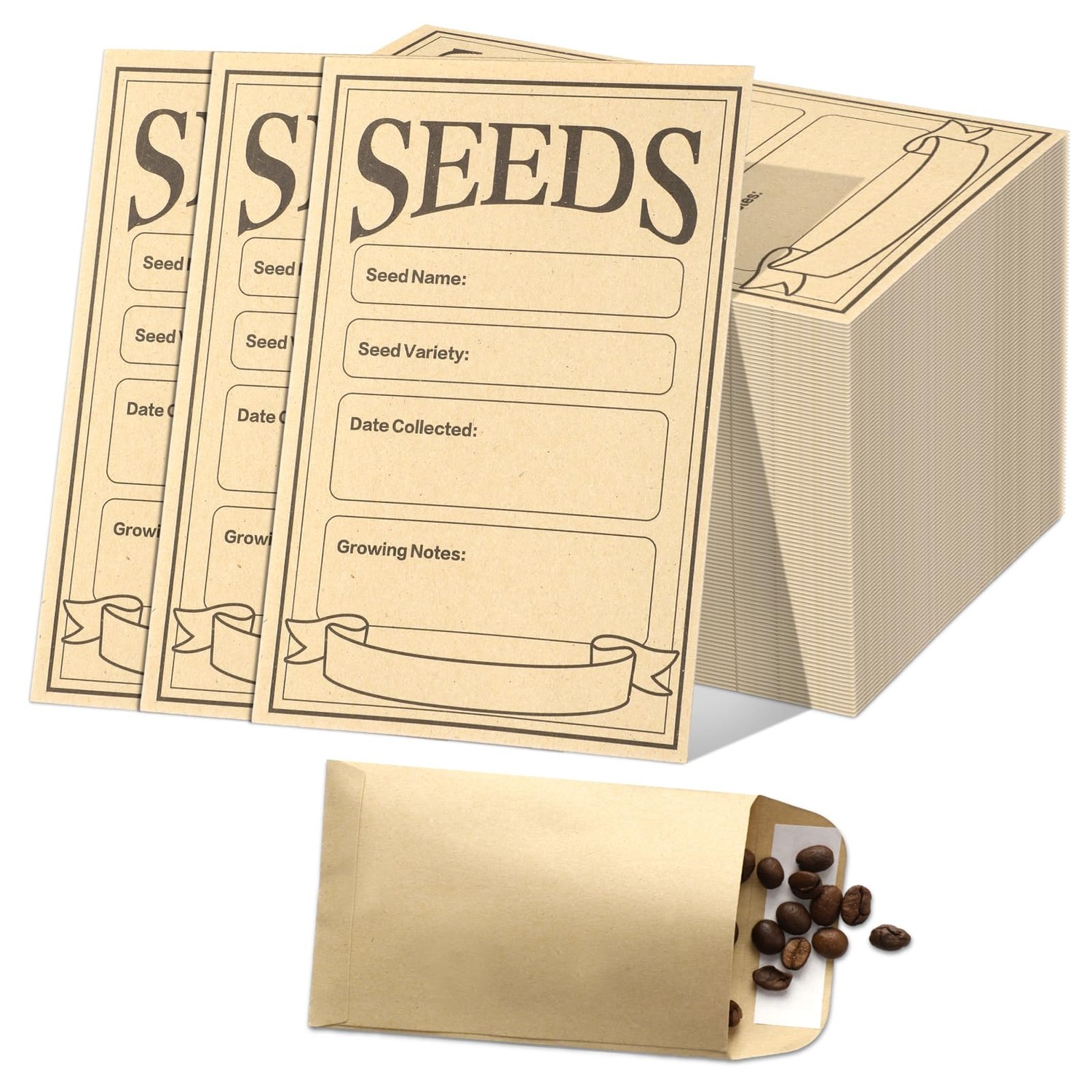 Seed Envelopes, 150Pcs Seed Packets Envelope Resealable 3.1 * 4.7In ...