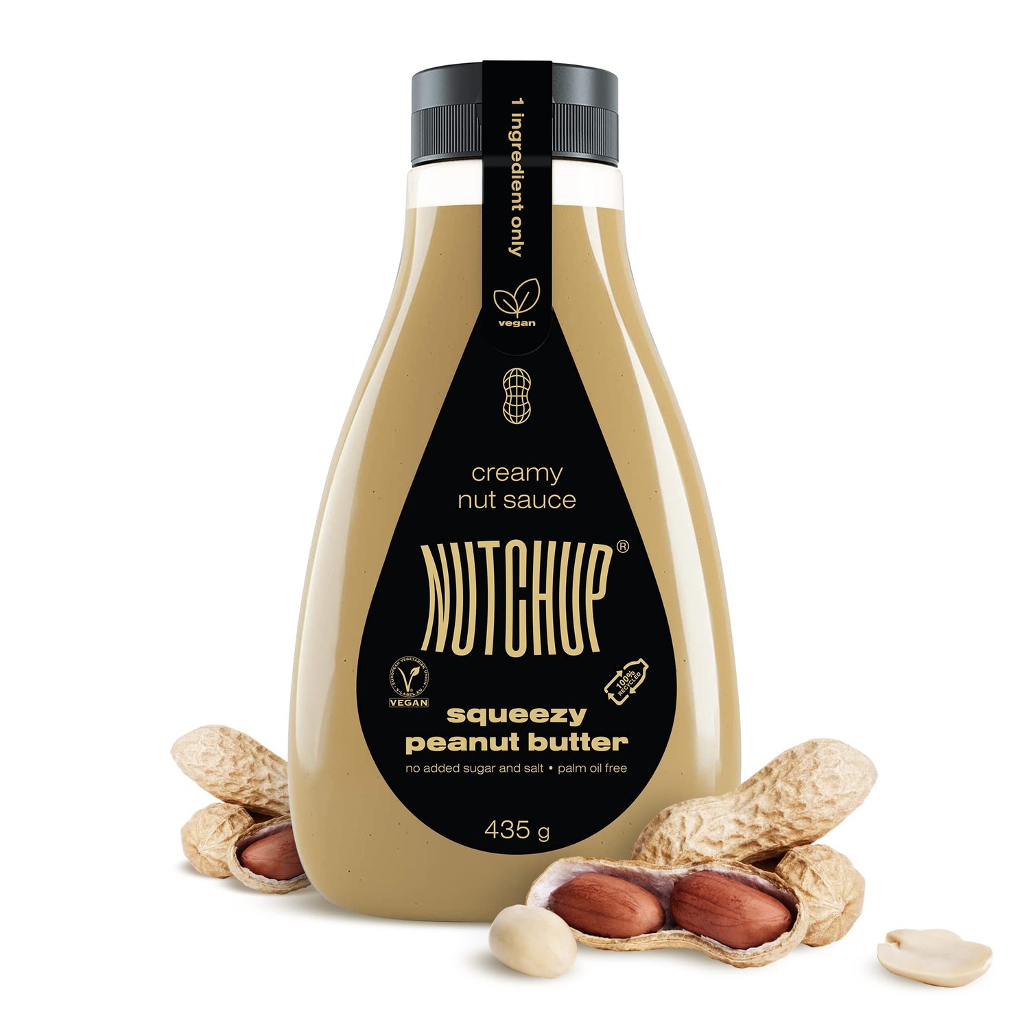 NUTCHUP Peanut Butter in a Squeeze Bottle, Delicious Creamy Nut Topping ...