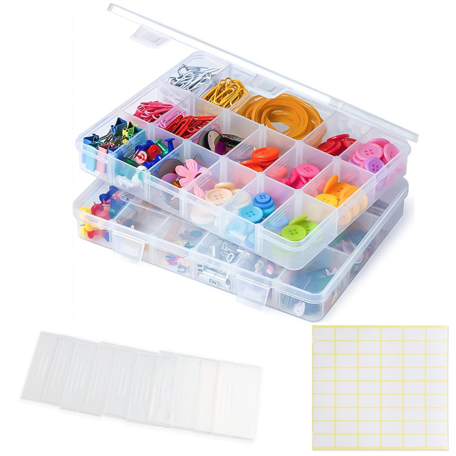 ZOCONE 2 PCS Plastic Box with Compartments, 18 Grids Compartment box ...