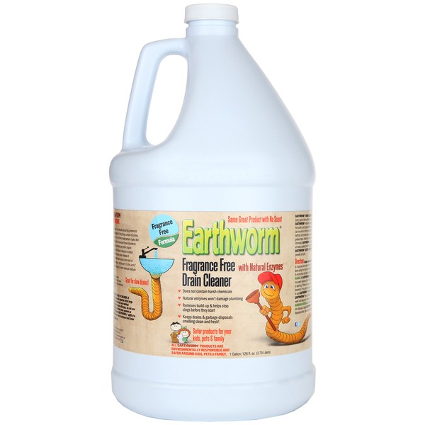 Earthworm Fragrance Free Drain Cleaner - Drain Opener - Natural Enzymes ...
