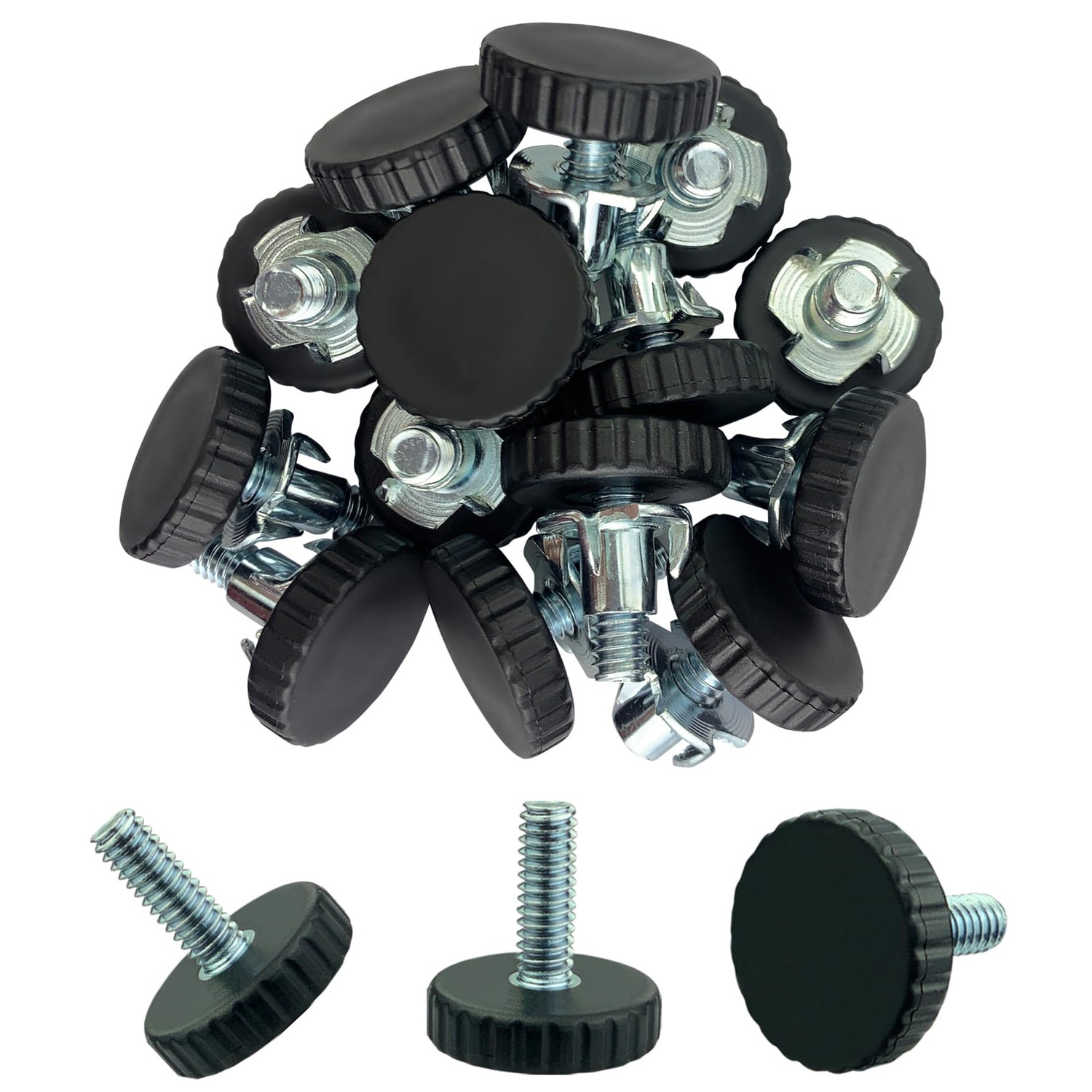 1/4" Threaded Table/Chair/Furniture Feet Screw on with Threaded Insert ...