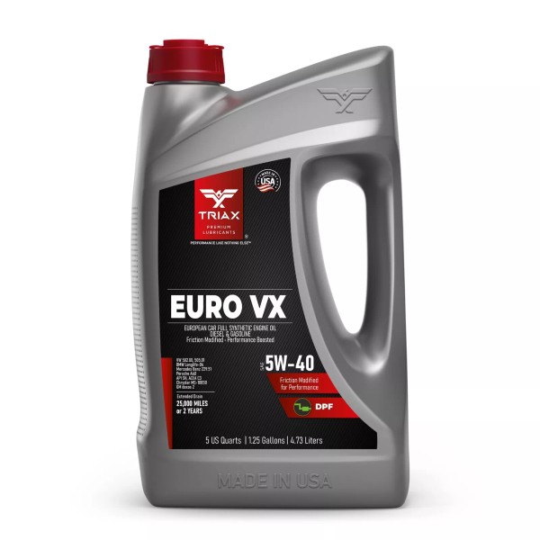 TRIAX Euro VX 5W-40 Full Synthetic OEM Grade Engine Oil (5 Quart ...