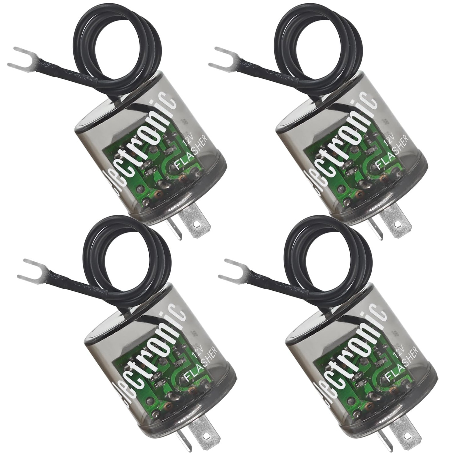 LED Flasher Relay 2 Pins 12V (Pack of 4) - Heavy Duty Turn Signal ...