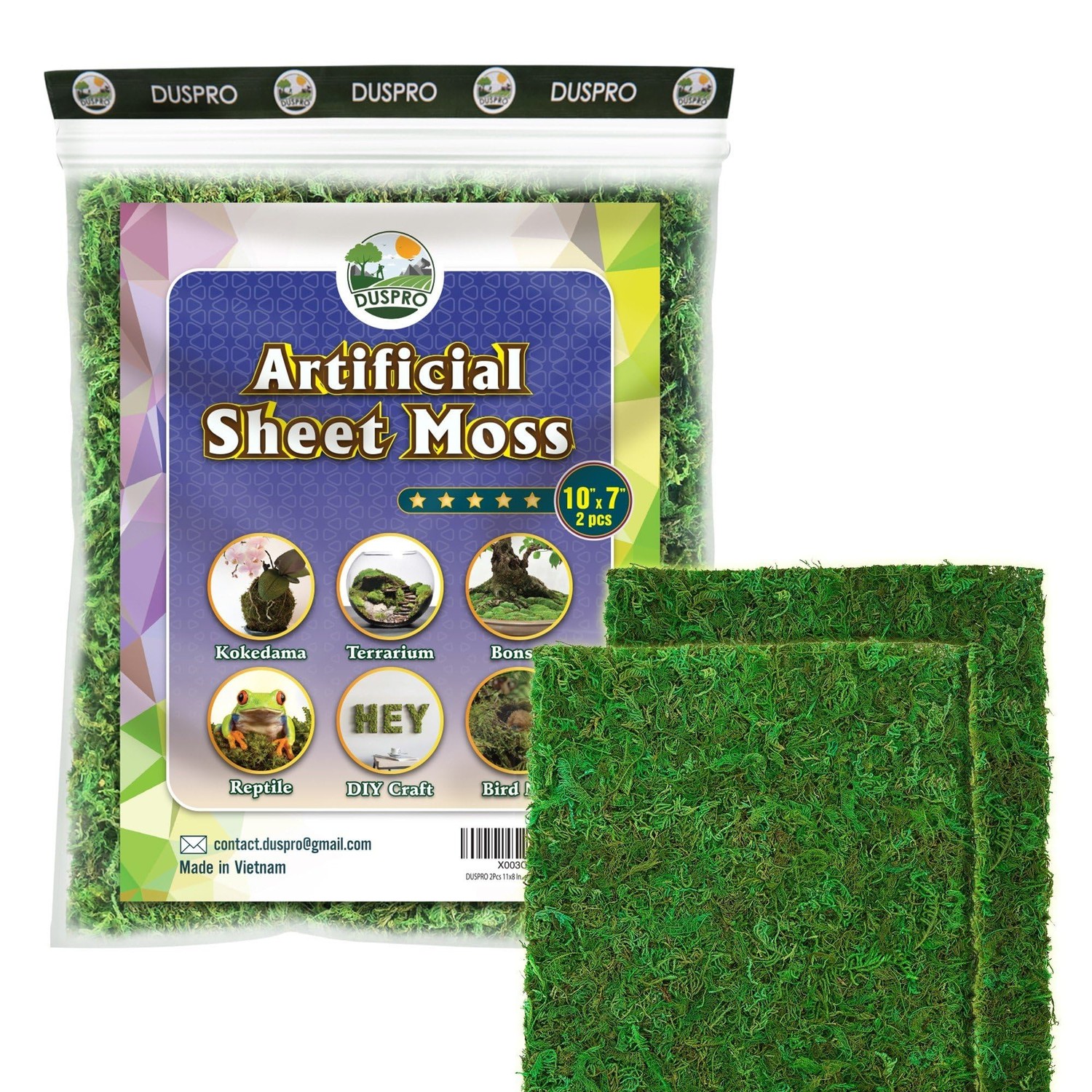 DUSPRO 2Pcs 10x7 Inches Sheet Moss for Potted Plants, Florist Moss for ...
