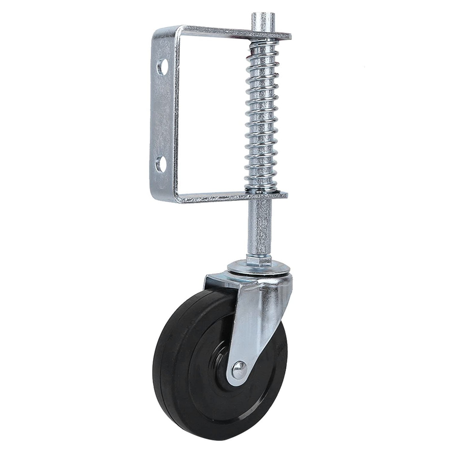 4 Inch Spring Loaded Gate Caster,Heavy Duty Gate Support Wheel, Rubber ...
