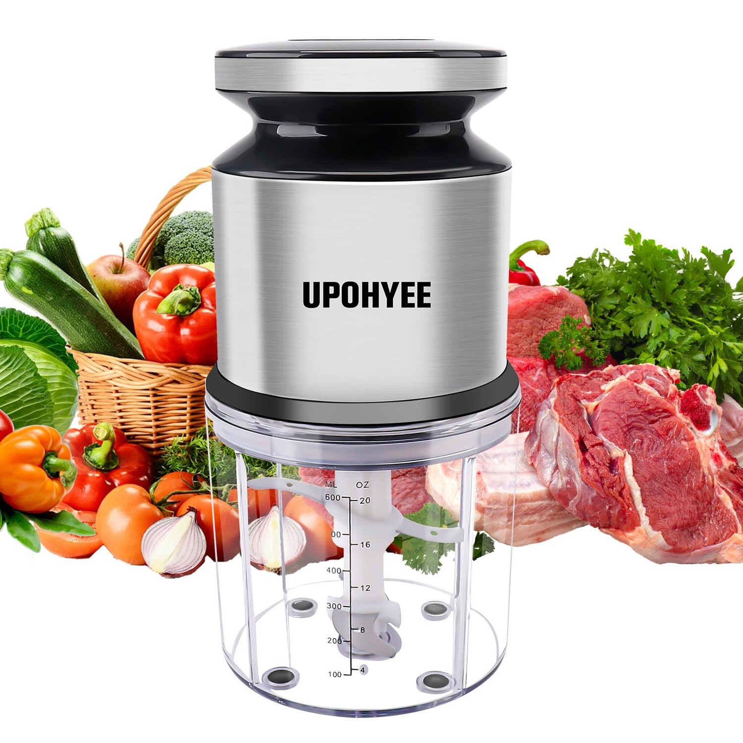 UPOHYEE Electric Kitchen Chopper Electric Vegetable Cutter 400 W Fast ...