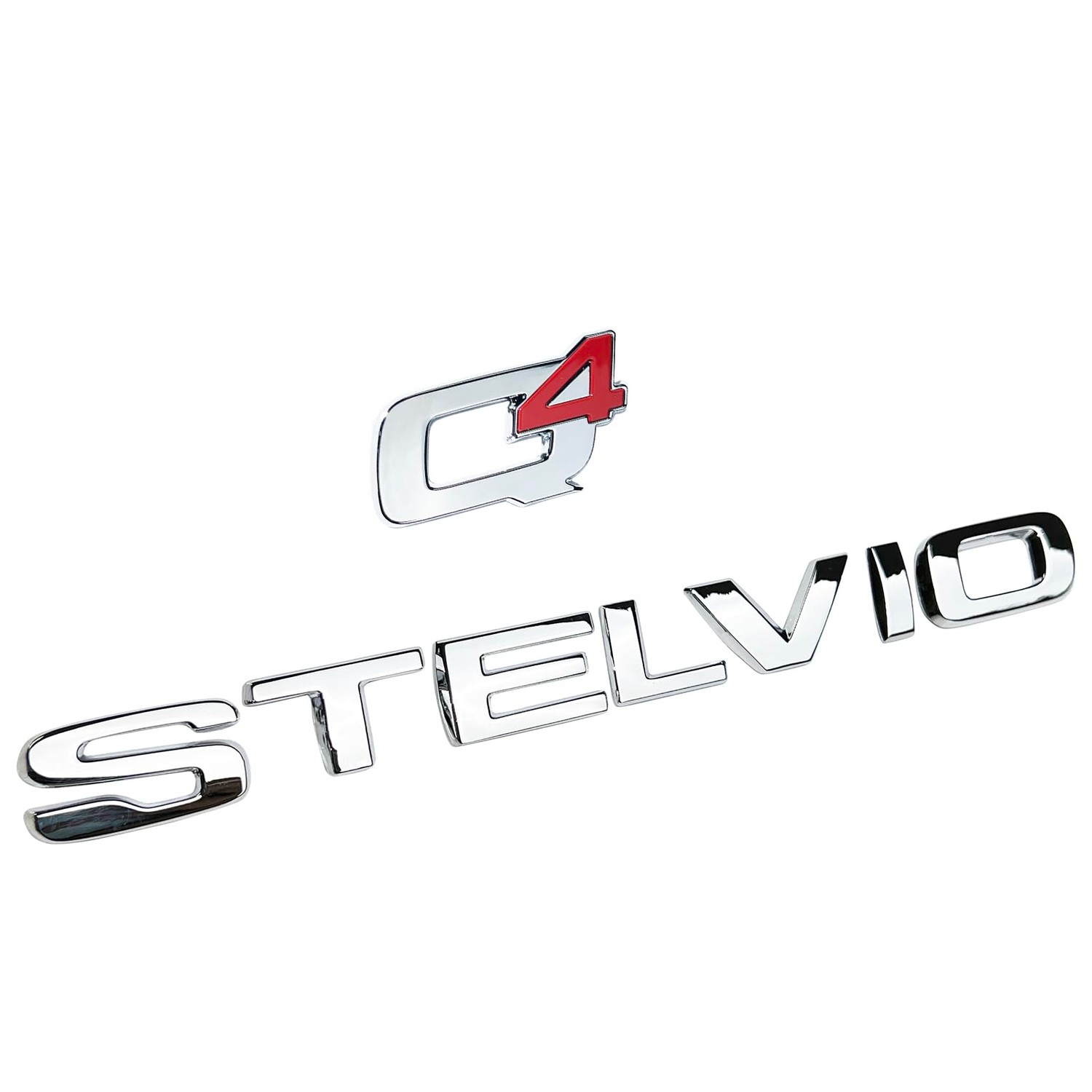 Silver Q4 Stelvio Sticker Car Tail Logo Styling Emblem Stickers for ...