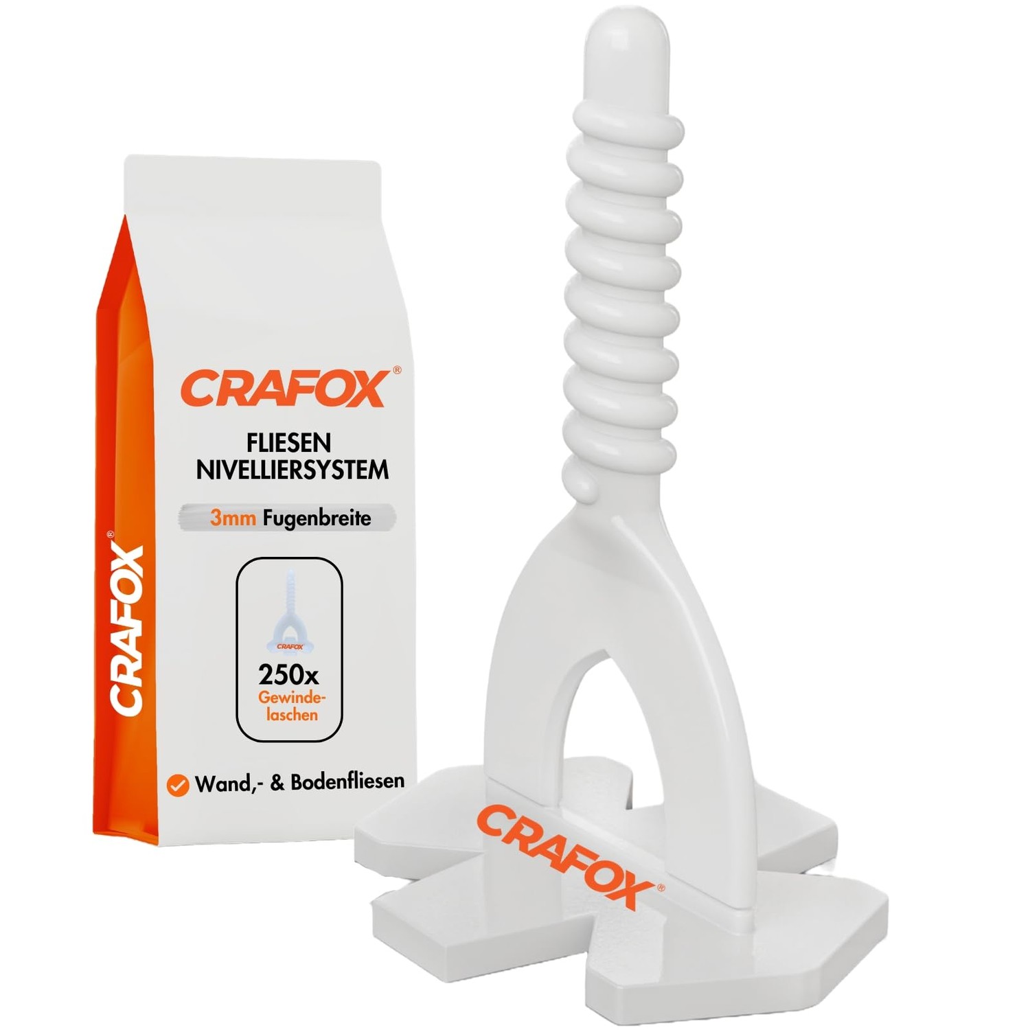 CRAFOX® Tile Levelling System Accessories, 250 x Thread Tabs, 3 mm ...