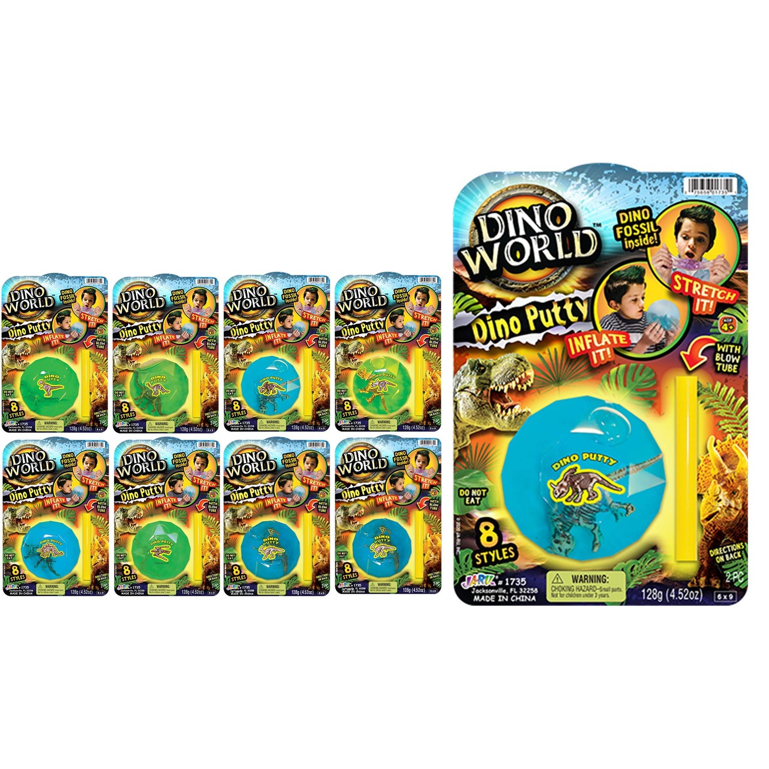 JA-RU Dino World Dinosaur Slime Kit (8 Dino Putty) Surprise Dinosaur ...
