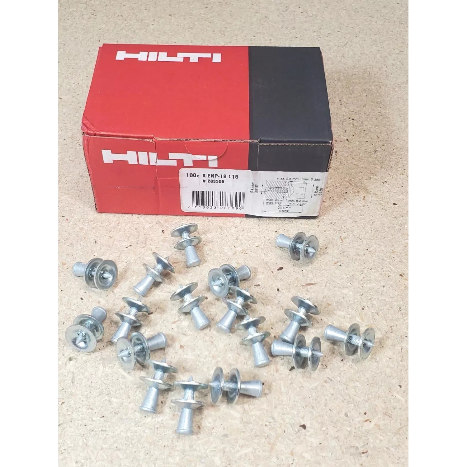 Hilti No. 283506 sheet metal deck fasteners X-ENP-19 L15 - 100 count ...