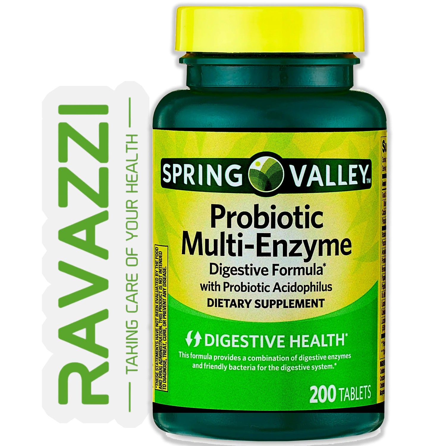 Spring Valley Probiotic Multi-Enzyme Digestive Formula Tablets, 200 ...