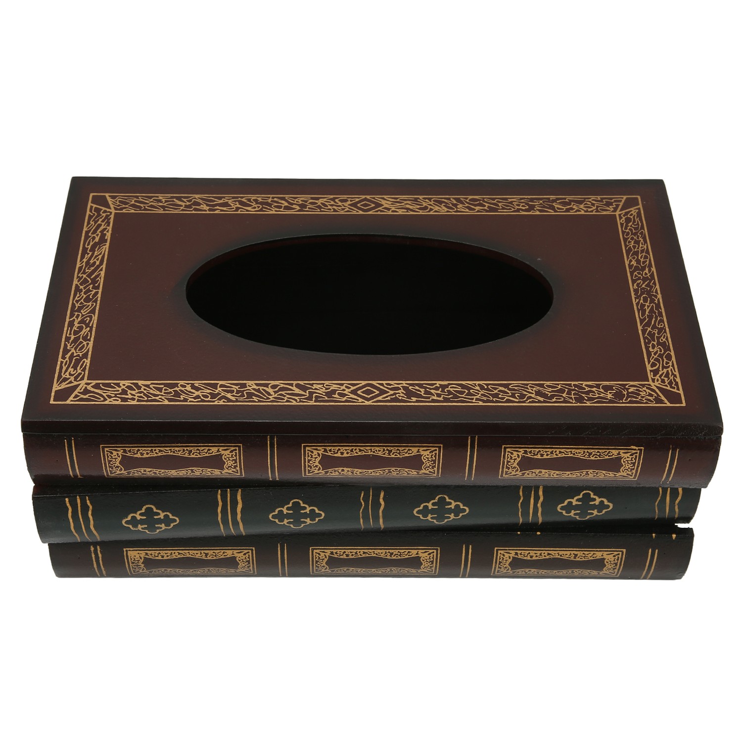 Book Shaped Wooden Tissue Box Decorative Vintage Napkin Storage Box for ...