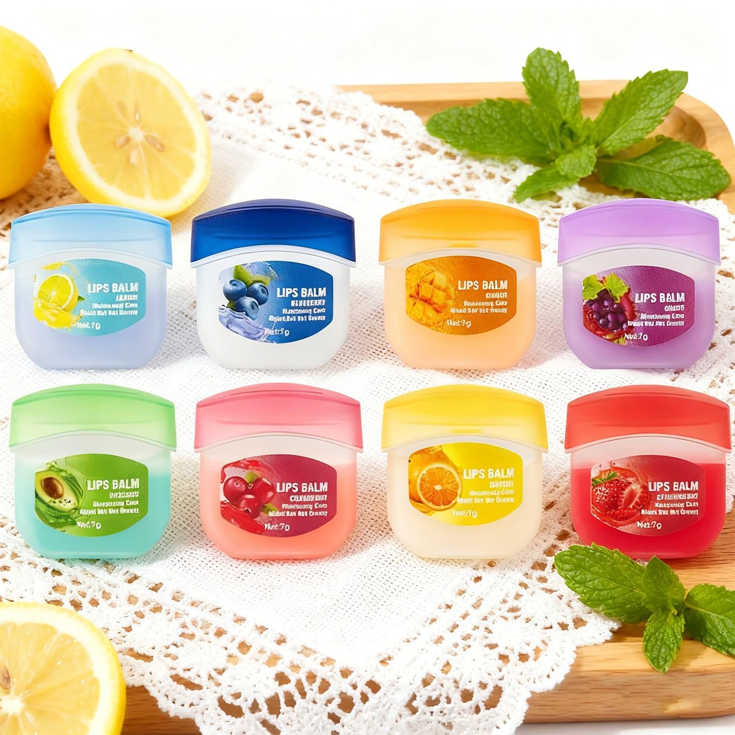 8pcs-Lip Balm Set - Mini Lip Moisturizer for Very Dry Lips & Lip Night ...
