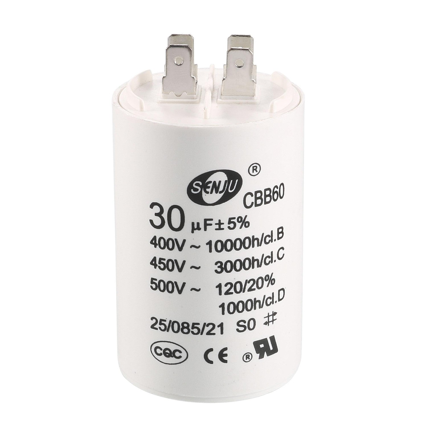 uxcell CBB60 Run Capacitor 30uF 450V AC Double Insert 50/60Hz Cylinder ...