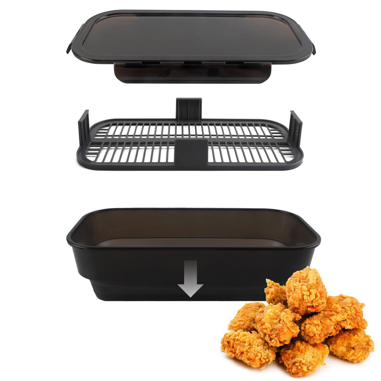 COOK WITH COLOR Collapsible Batter Bowl - Mess Free Breading Shaker ...